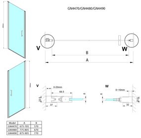 Gelco LORO sprchové dveře 800mm, čiré sklo GN4480