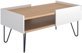 Bílý dubový konferenční stolek TEMAHOME Nina 100 x 53 cm