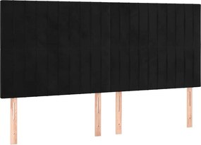 Čelo postele černé 180x5x118/128 cm sametové 3116632