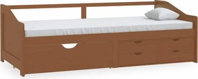 3místná válenda zásuvky medově hnědá masivní borovice 90x200 cm 322171