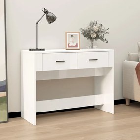 vidaXL Konzolový stolek 100 x 39 x 75 cm kompozitní dřevo [816778] Barva: bílá s vysokým leskem