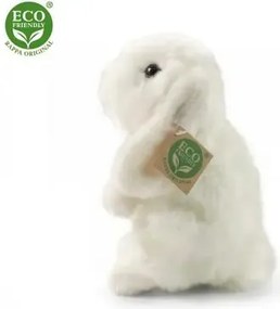 RAPPA Plyšový králík bílý stojící 18 cm / ECO-FRIENDLY / od 0 měsíců