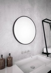 Olsen Spa Zrcadlo bez osvětlení DAHLEN BLACK Průměr - 80 cm OLNZDAH80B