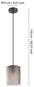 Eglo 901162 - Lustr na lanku COLOMERA 1xE27/40W/230V šedá