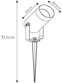 Lucide 09832/01/30 - Venkovní bodové svítidlo TAYLOR 1xGU10/50W/230V IP65