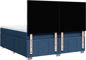 Box spring postel s matrací modrá 200x200 cm textil 3291781