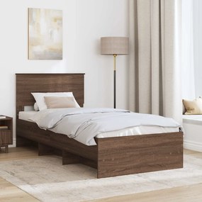 Rám postele s čelo Hnědý dub 80 x 200 cm Kompozitní dřevo 3408906