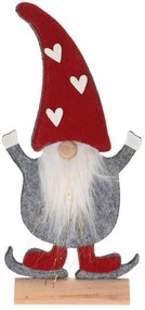 Home Styling Collection Dekorace Santa stojící na dřevěném podstavci, 26 cm Vzor: Srdce