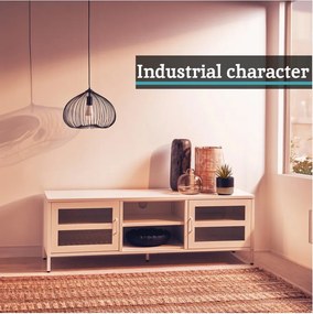 Bílý ocelový TV stolek 150x50x45 cm Acier – Premier Housewares