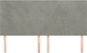 Čelo postele světle šedé 180x5x118/128 cm sametové 3116112