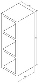 Sapho, ESPACE otevřená policová skříňka 20x60x22cm, bílá (ESP140), ESC140-3030