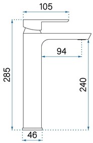 Umyvadlová baterie REA ARGUS vysoká, kartáčované zlato