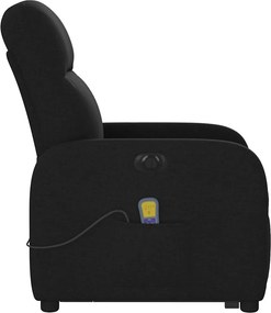 Elektrické zvedací masážní polohovací křeslo černé textil 3303004