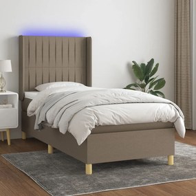 Box spring postel s matrací a LED taupe 80 x 200 cm textil 3138993