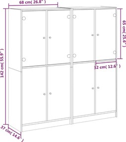 vidaXL Knihovna s dvířky 136x37x142 cm kompozitní dřevo [3206524] Barva: dub sonoma