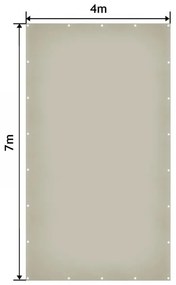 JAGO Plachta 650 g/m², hliníková oka, šedá, 4 x 7 m