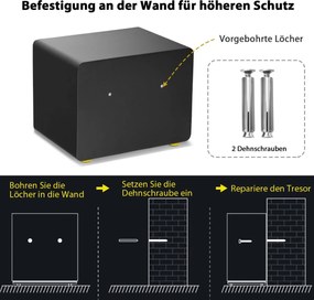 Costway Bezpečný elektronický trezor 31,5 l s digitální klávesnicí a klíčem