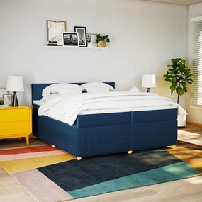 Box spring postel s matrací modrá 200x200 cm textil 3289862