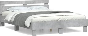 Rám postele s čelem betonově šedý 150 x 200 cm kompozitní dřevo 3207416