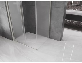 Mexen Velar, sprchový kout s posuvnými dveřmi 100 x 110 cm, 8mm sklo námraza, broušená ocel, 871-100-110-31-97