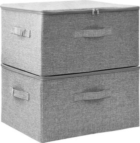 Úložné boxy 2 ks textil 43 x 34 x 23 cm šedé 332910