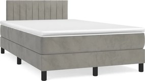Box spring postel s matrací světle šedá 120 x 200 cm samet 3141413