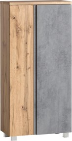 XXXLutz MIDI SKŘÍŇKA, dub wotan, barvy grafitu, 65/130/35 cm Held - Online Only koupelnové skříňky - 000307016845
