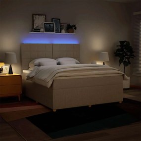 Box spring postel s matrací krémová 180x200 cm textil 3294440