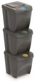 Odpadkový koš SORTIBOX ŠEDÝ KÁMEN - 3x25L