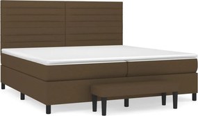 Box spring postel s matrací tmavě hnědá 200x200 cm textil 3136704