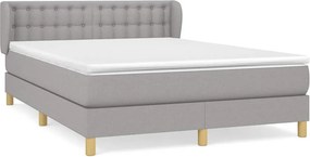 Box spring postel s matrací světle šedá 140 x 200 cm textil 3127125