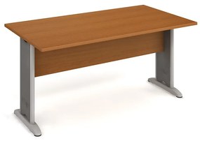 Stůl jednací rovný 160 cm - Hobis Cross CJ 1600 Dekor stolové desky: třešeň, Dekor lamino podnože: třešeň, Barva nohou: Stříbrná