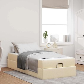 Rám postele s matrací 2 ks Krémová textil 3399464