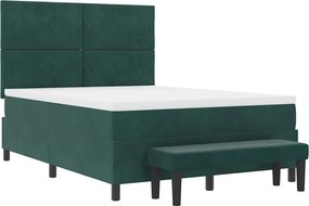 Postel s boxspringem s čelo Tmavě zelená 200 x 160 cm samet 3344591