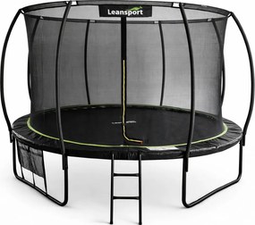 LEAN Sport Zahradní trampolína LEAN s vnitřní sítí, černo-zelená, 427 cm, 14 stop