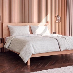 SCANquilt povlečení SATÉN PLUS kosotvar šedosmetanová 140 x 200/70 x 90 cm
