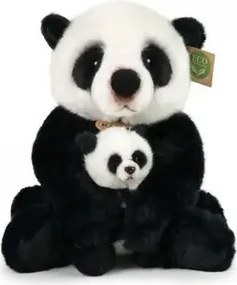 RAPPA Plyšová panda s mládětem 27 cm / ECO-FRIENDLY / od 0 měsíců