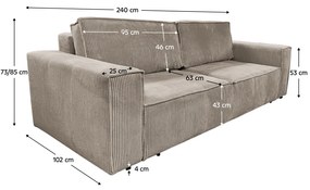 Kondela Rozkládací pohovka, šedobéžová Taupe, HARPERA BIG SOFA