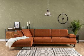 Designová rohová sedačka Vatusia 274 cm oranžová - levá