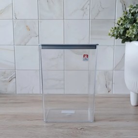 DÓZA NA SUCHÉ POTRAVINY 2 000 ml – vysoká, průhledná | DomaLEP varianta: ŠEDÁ