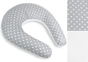 Bellatex Povlak na kojicí polštář na zip Šedá,Bílá 180 cm, po obvodu