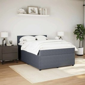 Box spring postel s matrací tmavě šedá 160x200 cm samet 3290083