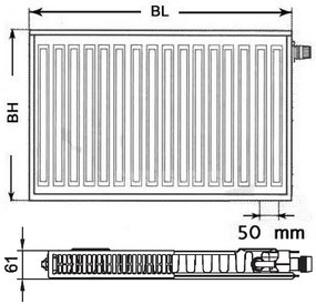 Kermi Therm X2 Profil-V deskový radiátor 11 900 / 500 FTV110900501R1K