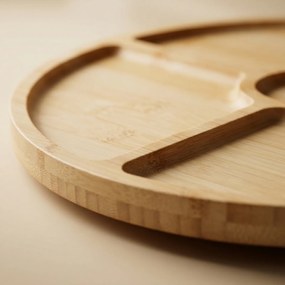 Kulatý otočný servírovací podnos GIRO, Ø 33 cm, bambus