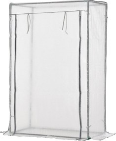 Outsunny Skleník s PE fólií, dveře, zimní skleník z ocelové fólie, skleník 100 x 50 x 150 cm, bílý