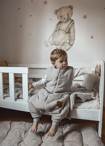 Infantilo Dětský zateplený mušelínový spací pytel Kids soft s nožičkami Zelený