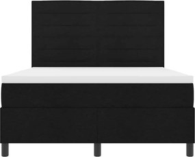 Postel s boxspringem s matrací s čelo Černá 140 x 190 cm textil 3339310