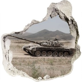Wallmuralia Fototapeta díra na zeď Tank na poušti 75x75 cm