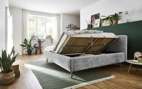 Čalouněná postel MATTIS 160x200 cm S ÚLOŽNÝM PROSTOR; světle šedá