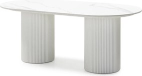 Konferenční stolek Apulias 120 cm bílý/mramor
